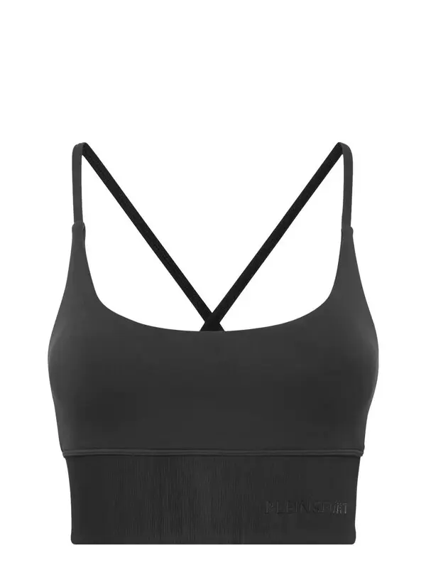 PLEIN SPORT Cross-back Sports Bra - Black