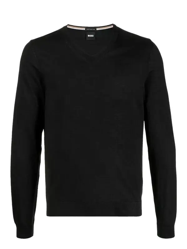 BOSS V-neck Jumper - Black