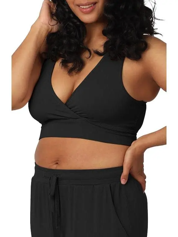 KINDRED BRAVELY Busty French Terry Racerback Nursing & Sleep Brafits Sizes 30e-46h - Black
