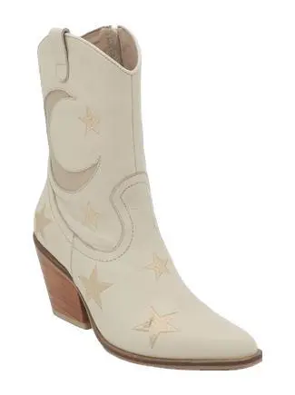 STIVALI NEW YORK Moonlight Western Inspired Boots - Ivory Leather