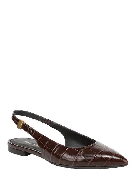 Veronica Beard Shina Slingback Pointed Toe Flat - Chocolate