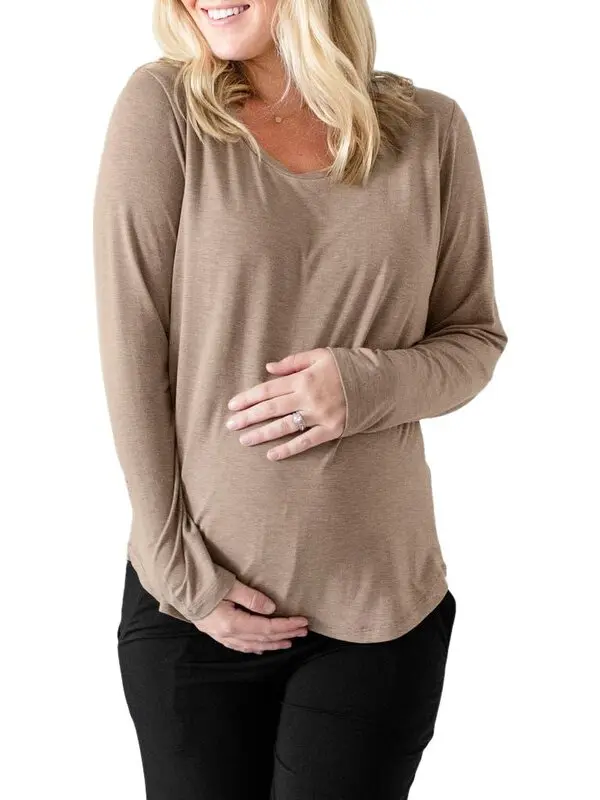 KINDRED BRAVELY Maternity & Nursing Long Sleeve T-shirt - Wheat