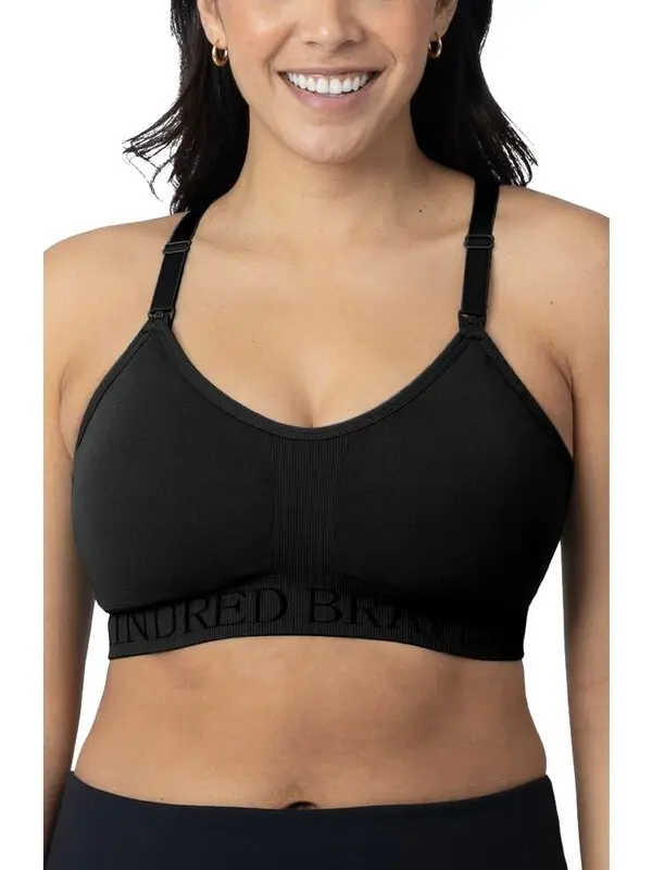 KINDRED BRAVELY Sublime Hands-free Pumping & Nursing Sports Brasizing Available In B-d Cup - Black