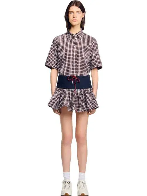 Sandro Checked Skort - Brown