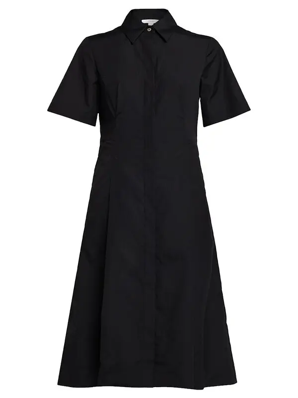Vince Short-sleeve Midi Shirtdress - Black