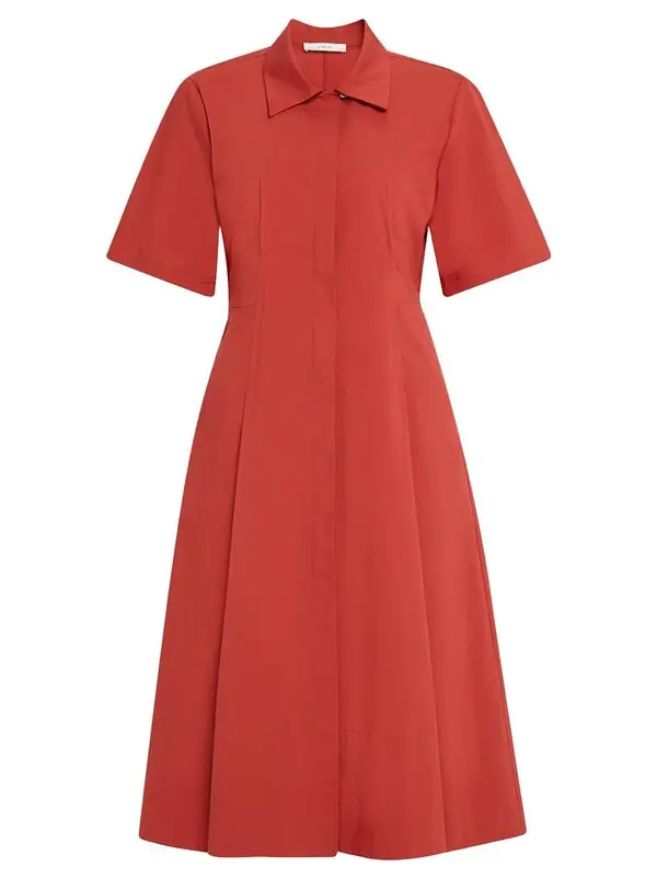 Vince Short-sleeve Midi Shirtdress - Red