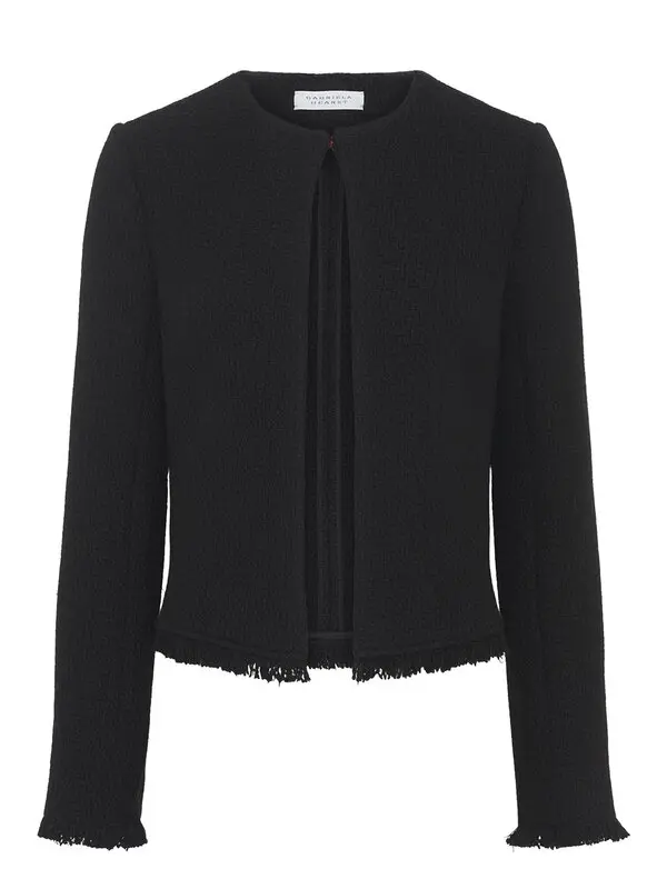Gabriela Hearst Normand Wool-cashmere Cropped Jacket - Black