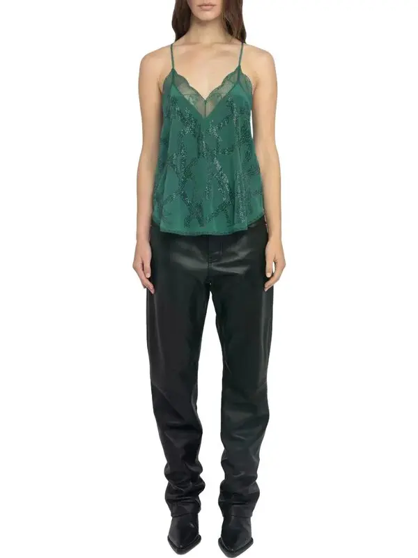 Zadig&Voltaire Lace-trimmed Top - Green