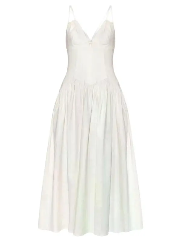 Cult Gaia Spaghetti-strap Pleated Dress - White