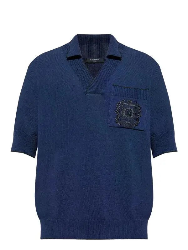 Balmain Polo-collar T-shirt - Blue