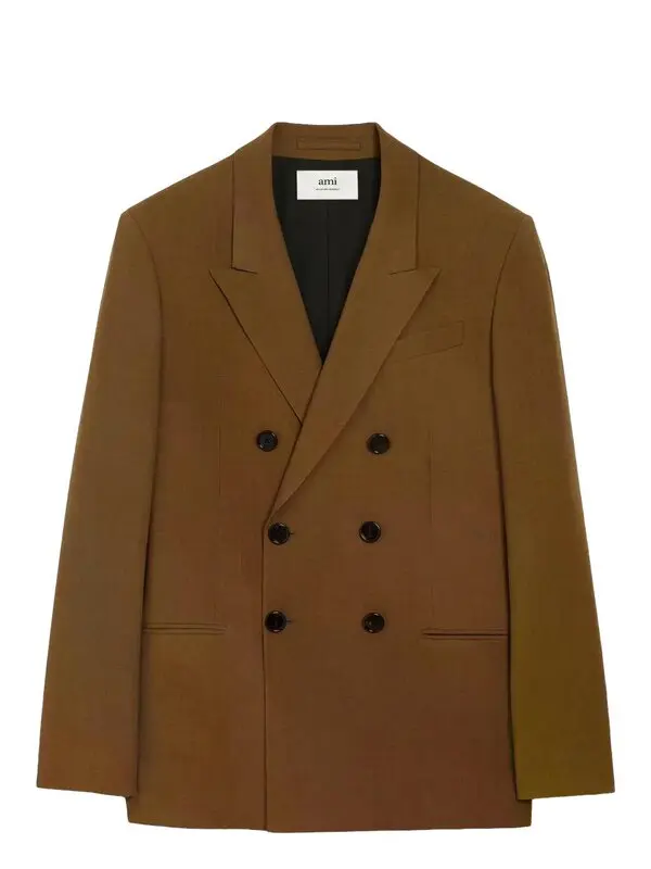 Ami Double-breasted Blazer - Brown