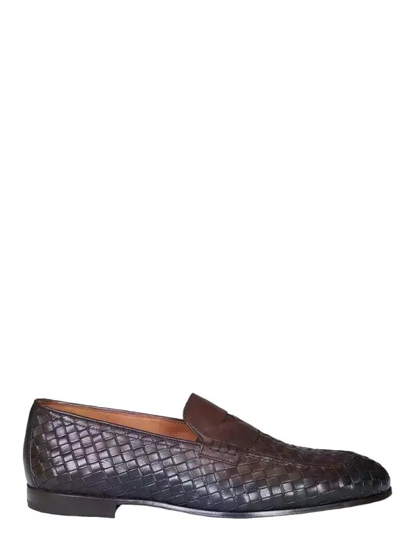 DOUCAL'S Woven Leather Loafers - Brown