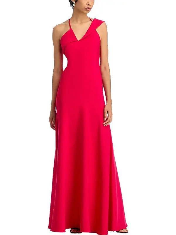 Black Halo Nairobi Asymmetric Gown - Fuchsia