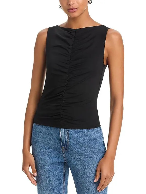 FRAME Ruched Top - Black