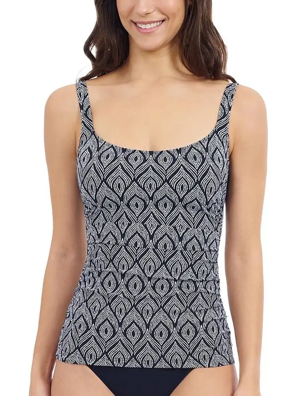 GOTTEX Plume Square Neck D Cup Tankini Top - Black Wh