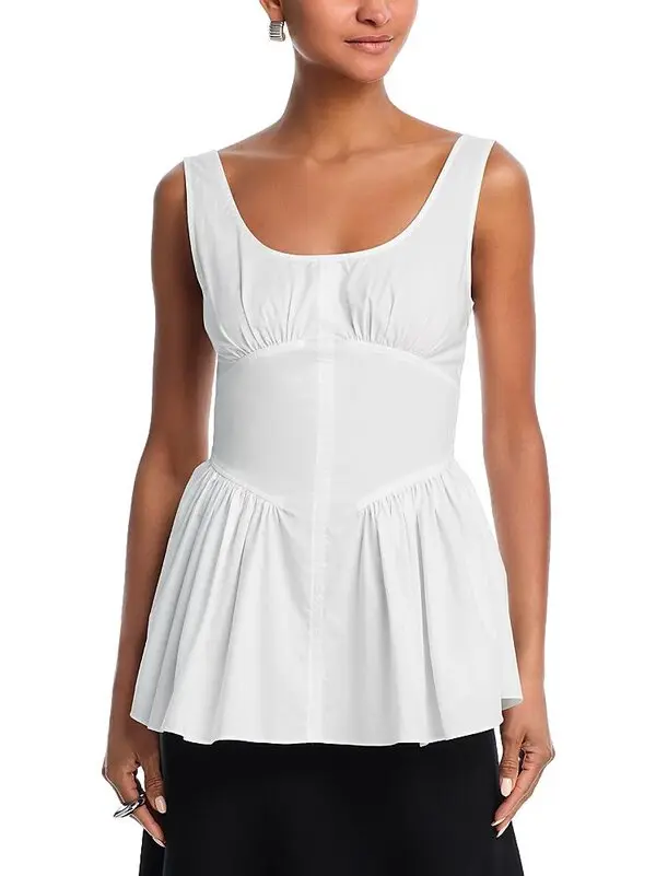 Proenza Schouler White Label Bader Poplin Top - White