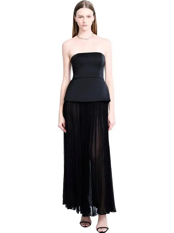 Bcbgmaxazria Strapless Peplum Gown - Black