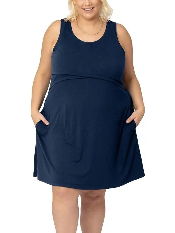 KINDRED BRAVELY Penelope Crossover Nursing Dress - Navy Blue