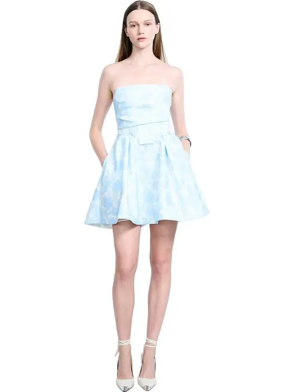Bcbgmaxazria Peak Top Stitch Cocktail Dress - Sky Floral Print