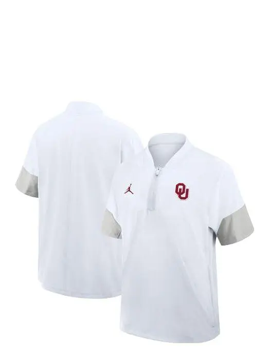 JORDAN BRAND Oklahoma Sooners 2025 Sideline Quarter-zip Coach Jacket - White