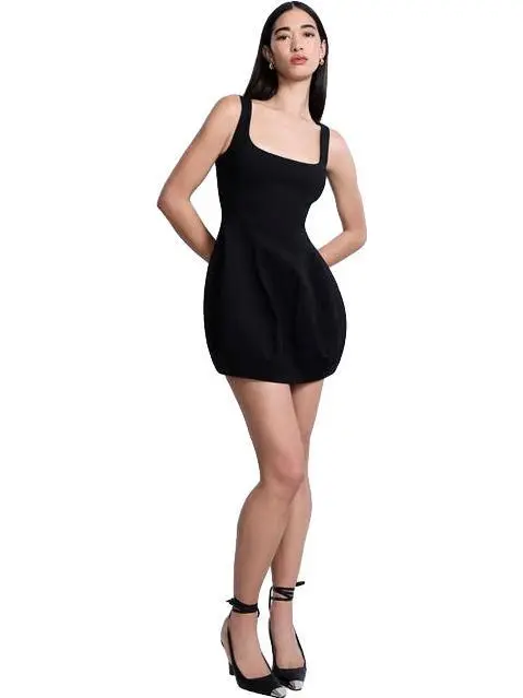Bcbgmaxazria Structured Crepe Mini Dress - Black