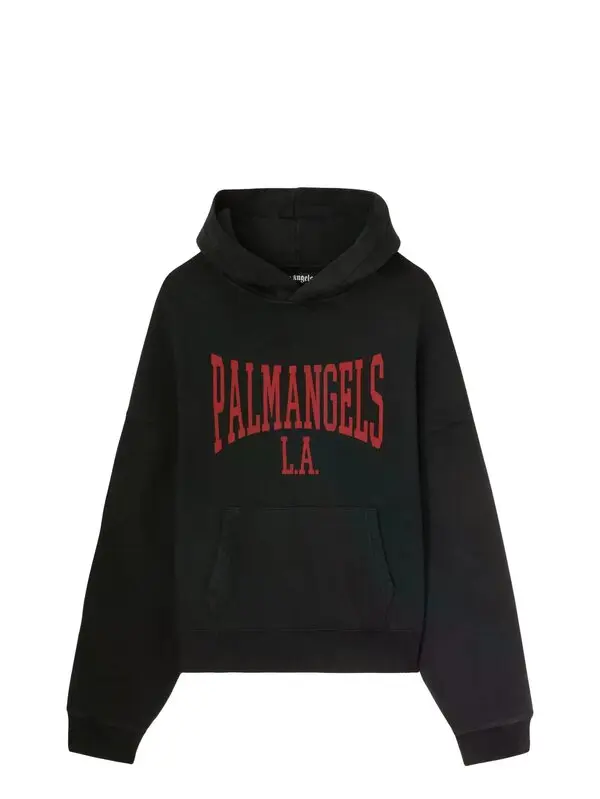 Palm Angels Logo-print Cotton Hoodie - Black