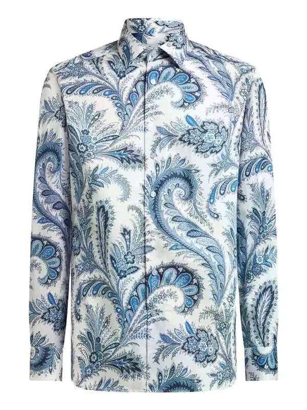 Etro Floral Paisley Cotton Shirt - Blue