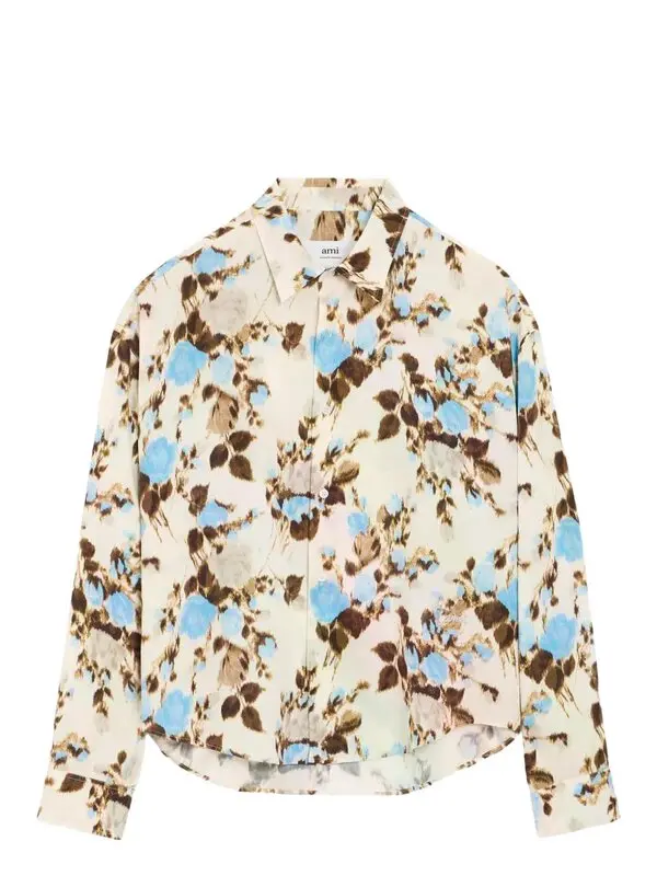 Ami Floral-print Shirt - Neutrals
