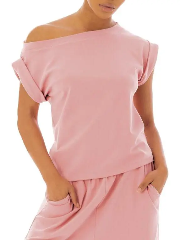DAI MODA One-shoulder Top - Blush