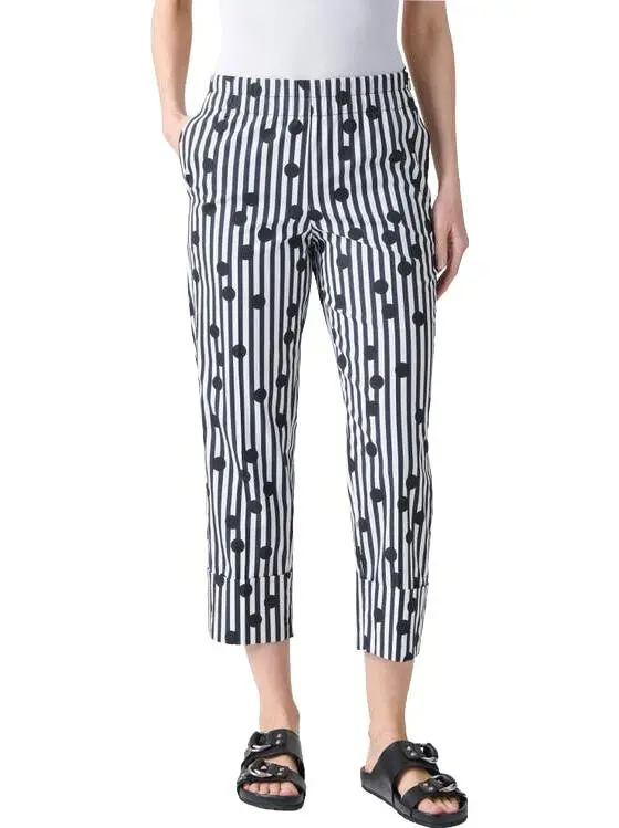 Akris Farrell Cuffed Crop Pants - Cream-black
