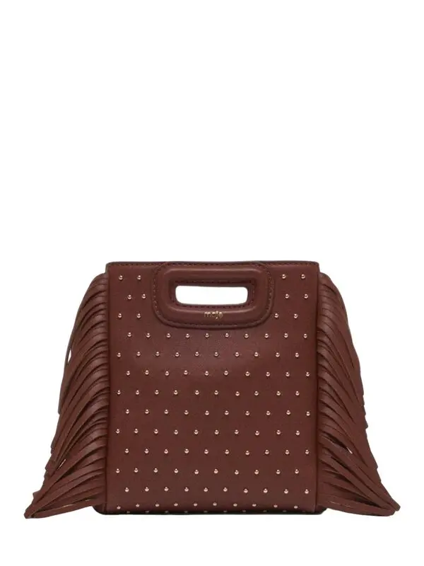 Maje Mini M Bag With Studs - Brown