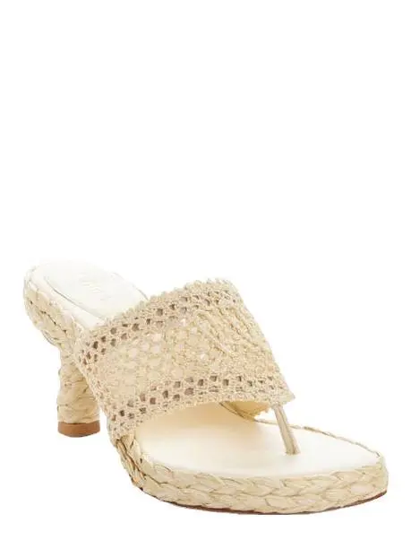 Chloé Isla Crochet Espadrille Sandal - Natural Brown