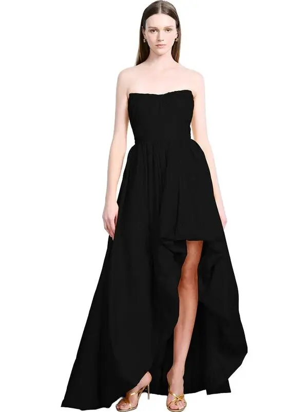 Bcbgmaxazria Strapless High-low Taffeta Gown - Black