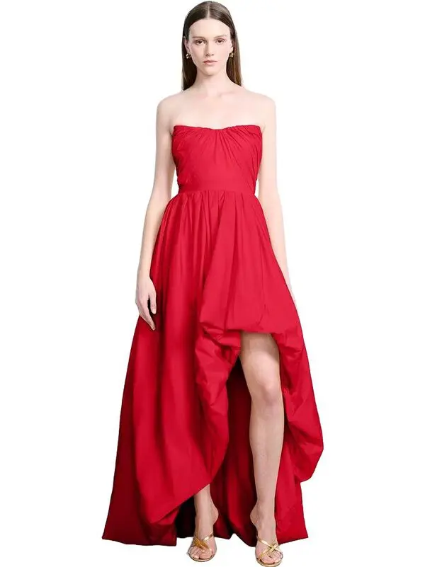 Bcbgmaxazria Strapless High-low Taffeta Gown - Dahlia