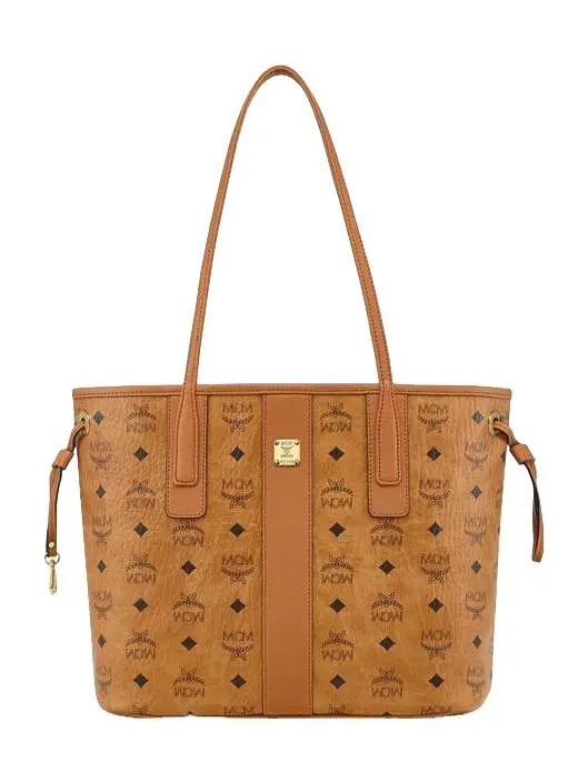 Mcm Small Reversible Liz Shopper - Cognac