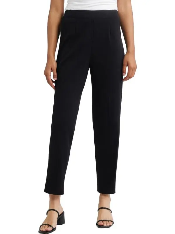 Misook Nancy Straight Leg Knit Trousers - Black