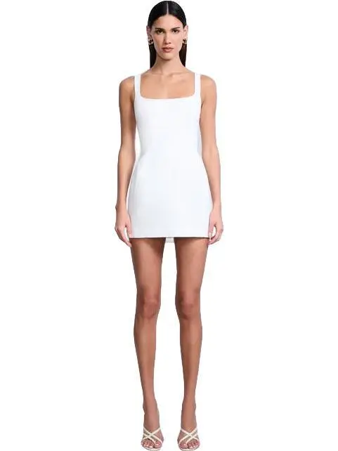 Bcbgmaxazria Fitted Twill Mini Dress - Chalk