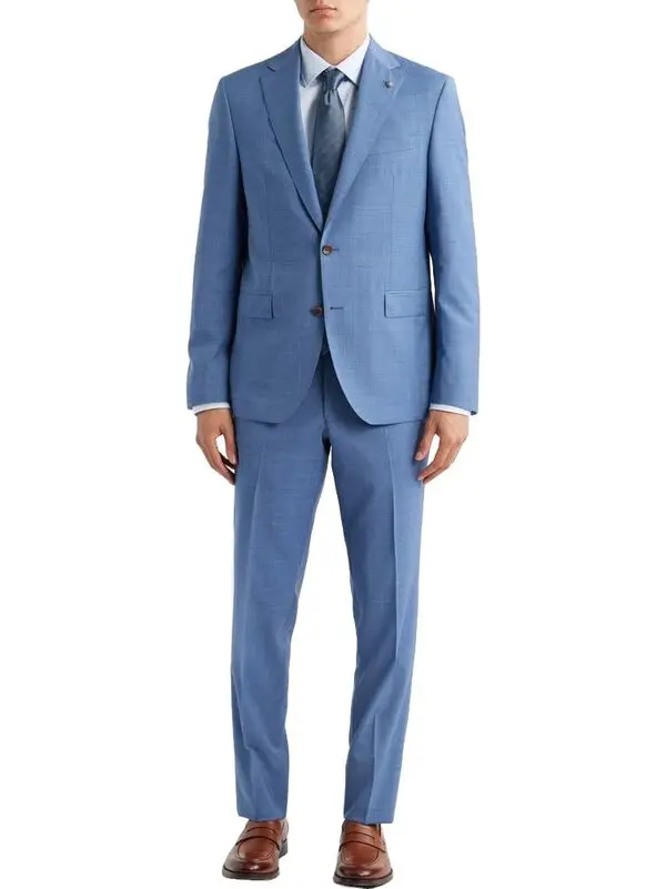 JACK VICTOR Esprit Screen Weave Super 100s Wool Suit - Light Blue