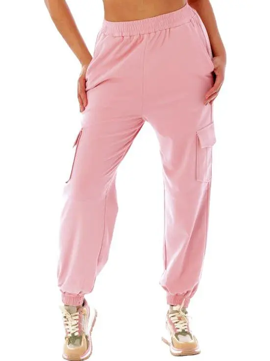 DAI MODA Cargo Joggers - Blush