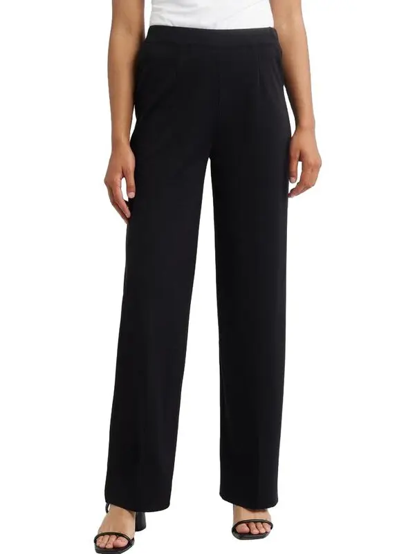 Misook Nancy Wide Leg Knit Pants - Black
