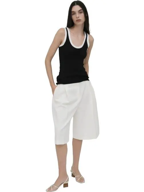 Rosetta Getty Contrast Rib Tank - Black