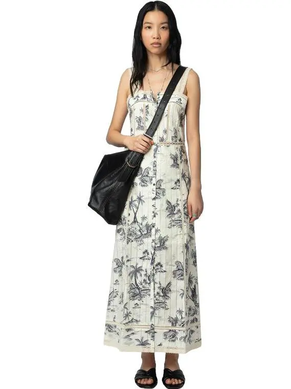Zadig&Voltaire Renaid Long Printed Dress - Neutral / White