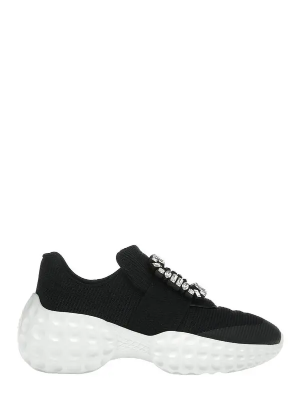 ROGER VIVIER Viv' Run Light Crystal Buckle Sneakers - Black