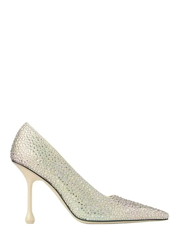 JIMMY CHOO 95mm Ixia Leather Pumps - Neutrals