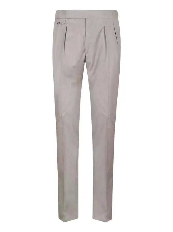 Tagliatore Wool Tapered Trousers - Grey