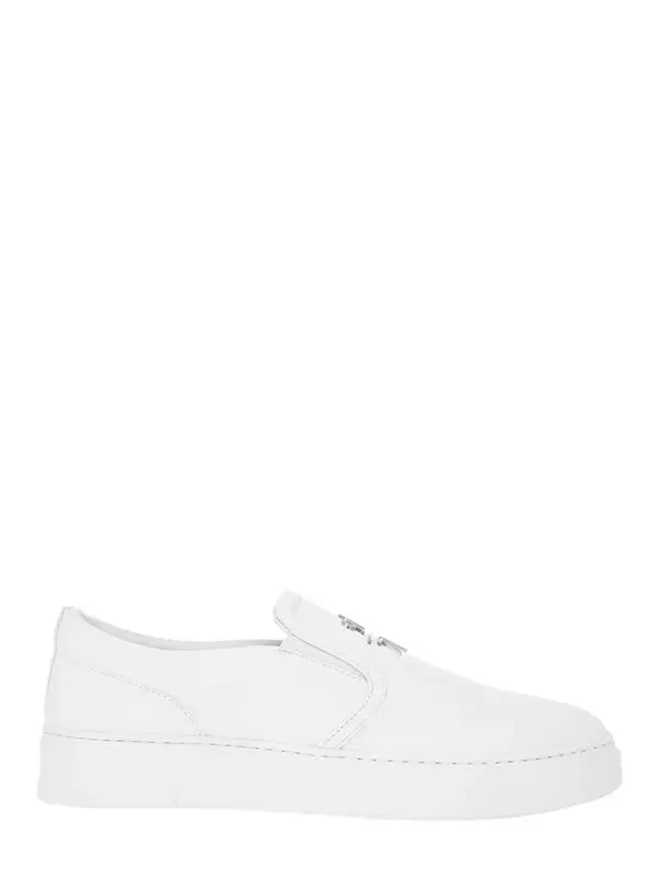 Philipp Plein Leather Slip-on Sneakers - White