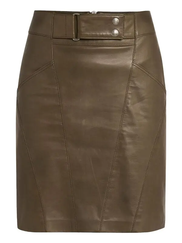 TOM FORD Nappa Leather Mini Pencil Skirt - Military G