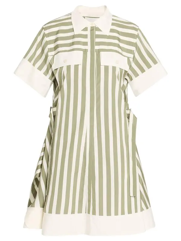 3.1 Phillip Lim Stripe Short-sleeve Shirt Dress - Thyme Multi