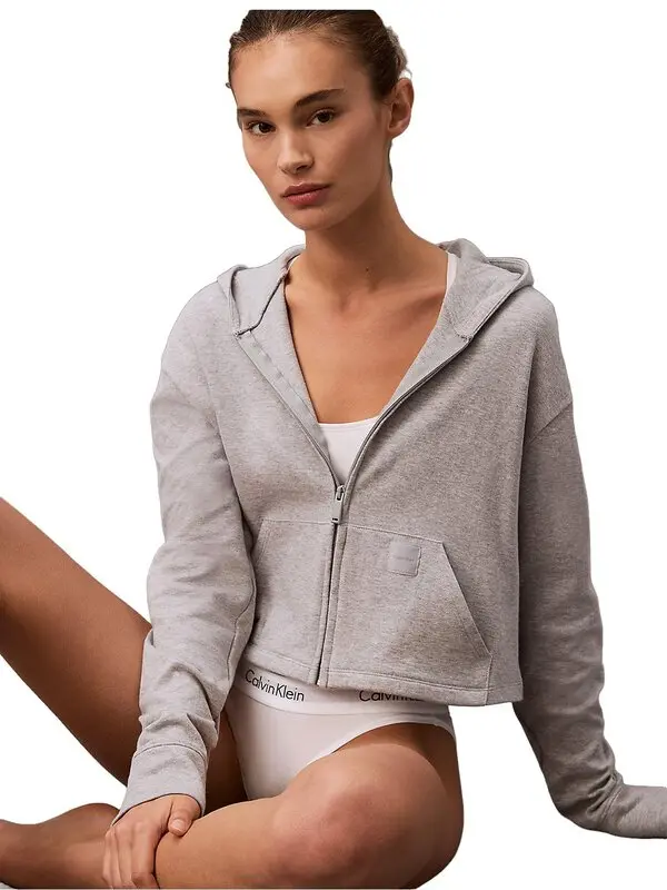 Calvin Klein Terry Lounge Zip Hoodie - Grey Heather