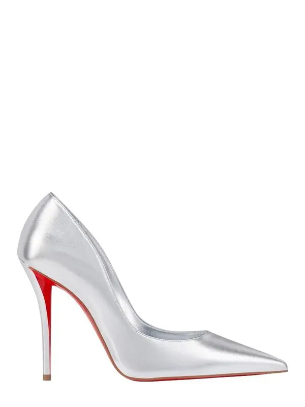 CHRISTIAN LOUBOUTIN Miss Z 100mm Pump Laminated Nappa Leather - Silver